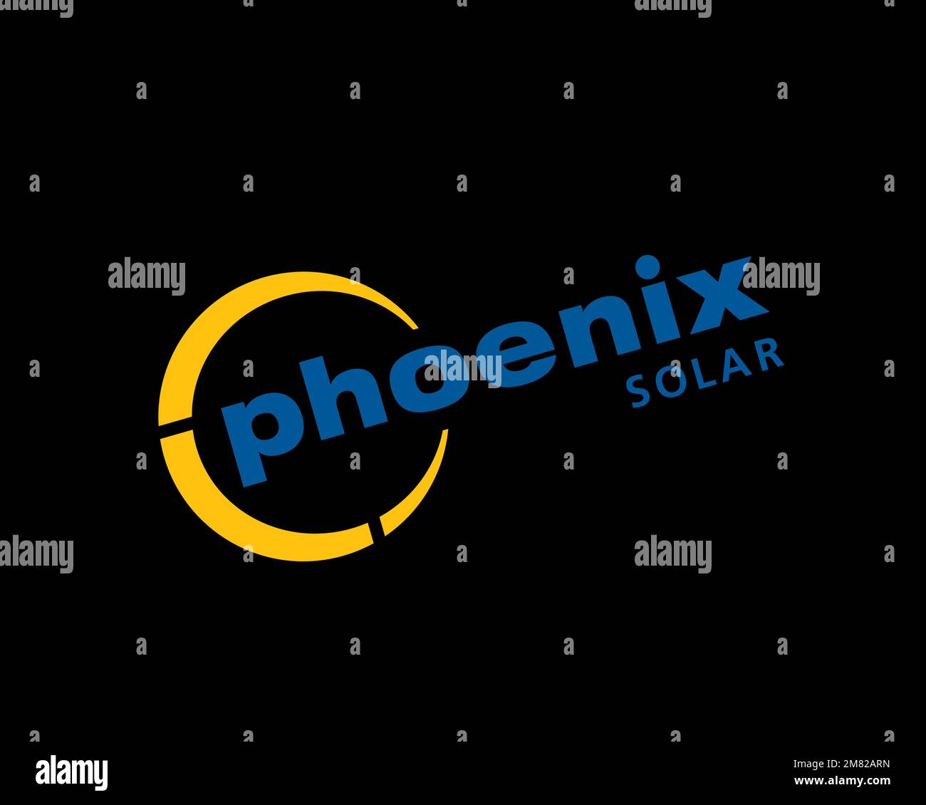 Phoenix Solar, rotated logo, black background Stock Photo - Alamy