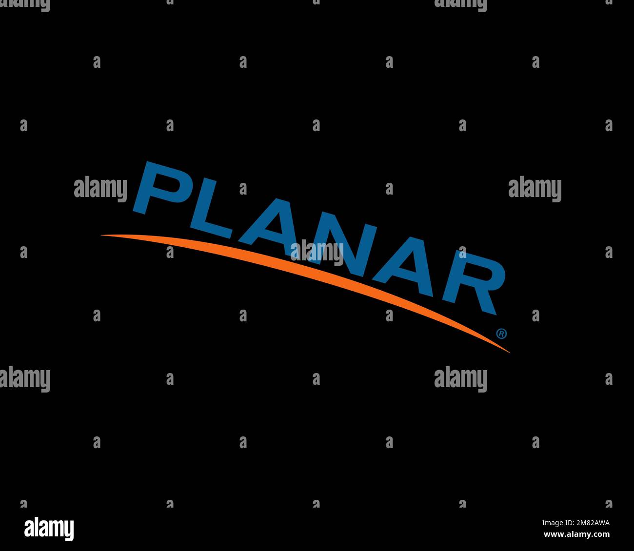 Planar Systems, rotated logo, black background B Stock Photo - Alamy