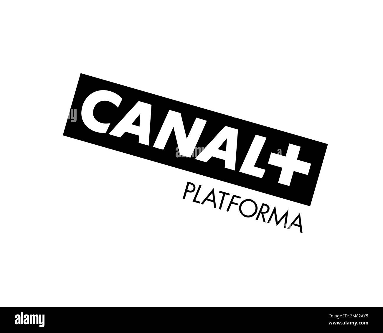 Platforma Canal+, rotated logo, white background B Stock Photo - Alamy