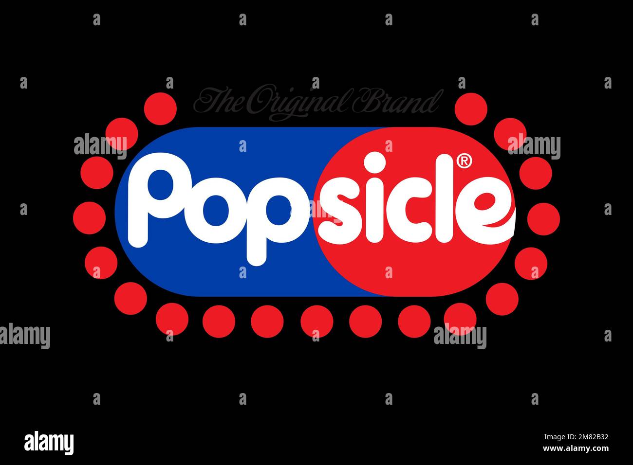 Popsicle brand, Logo, Black background Stock Photo - Alamy
