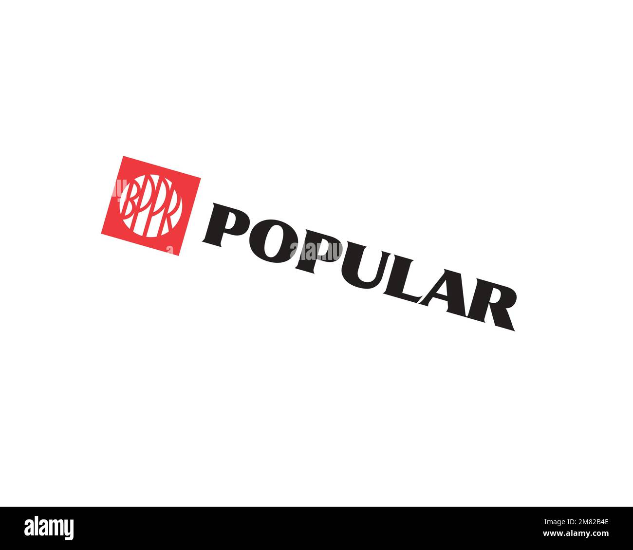 Popular Inc. rotated logo, White background B Stock Photo - Alamy