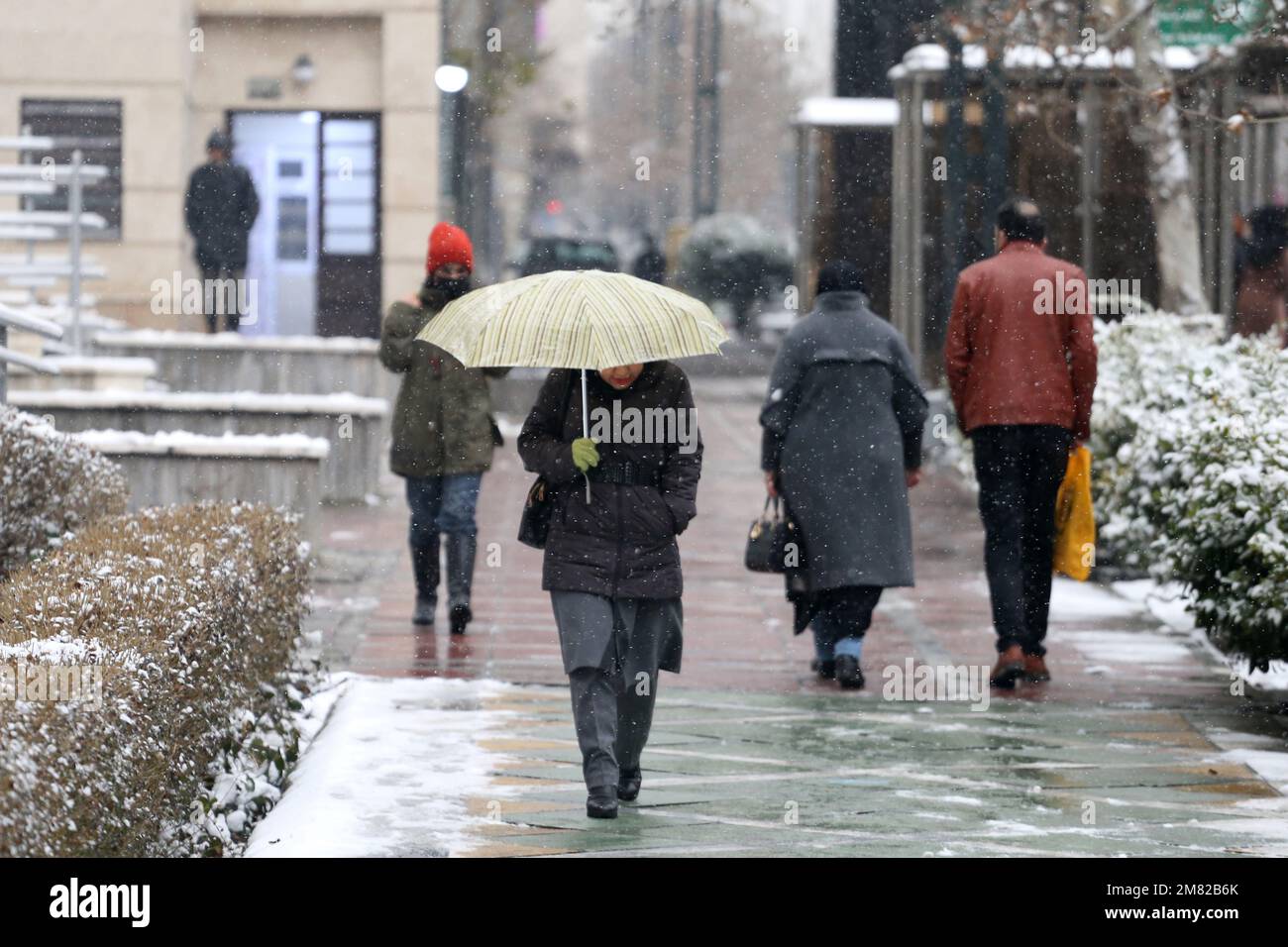 Tehran, Tehran, Iran. 11th Jan, 2023. Iranians walk amid the snow in ...