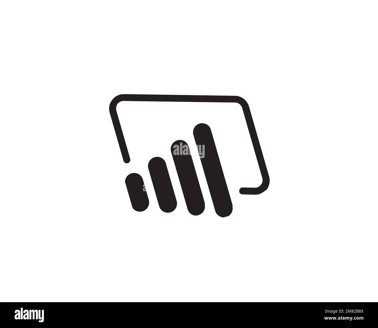 Power BI, rotated logo, white background Stock Photo - Alamy