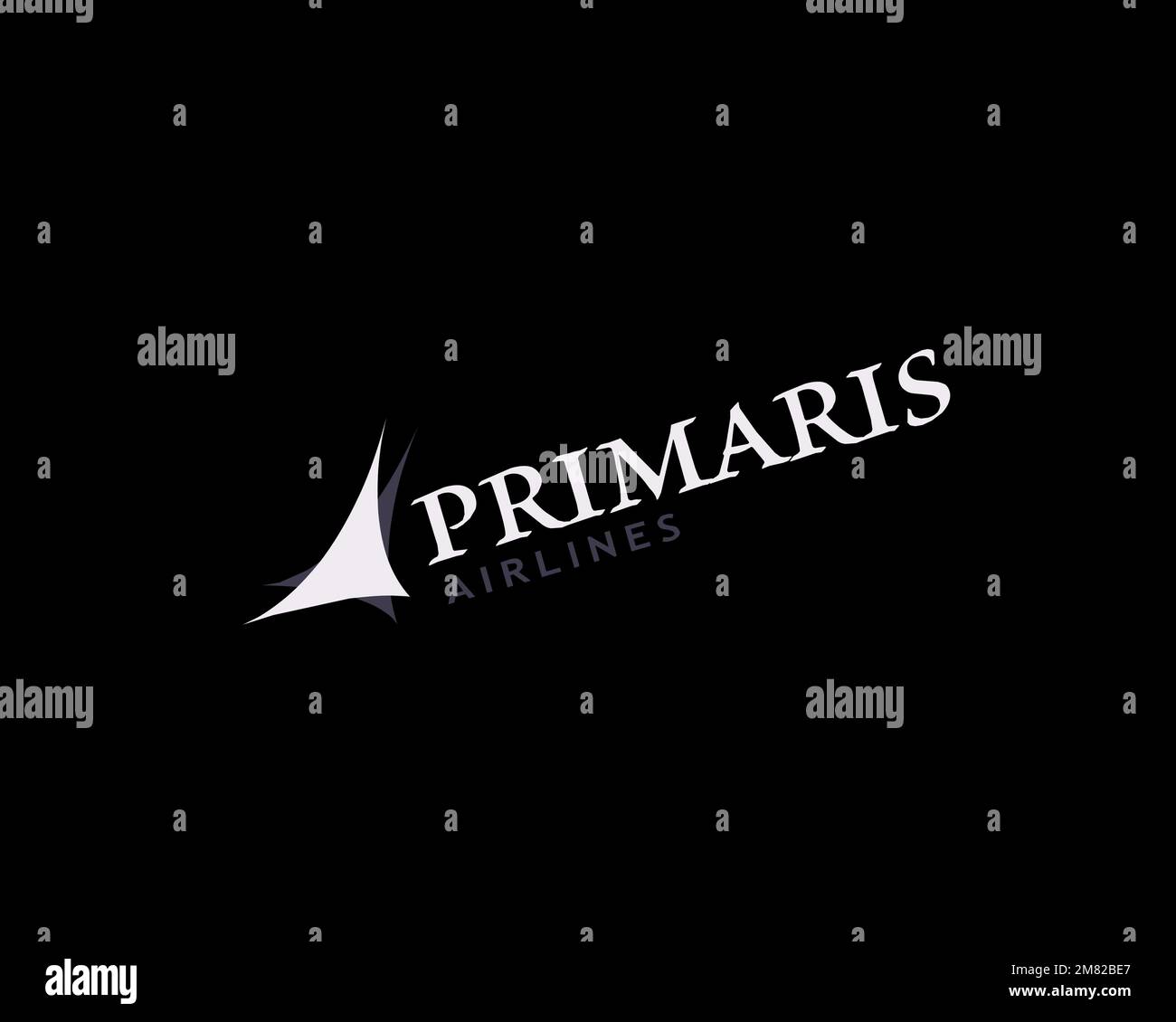Primaris Airline, rotated logo, black background Stock Photo - Alamy