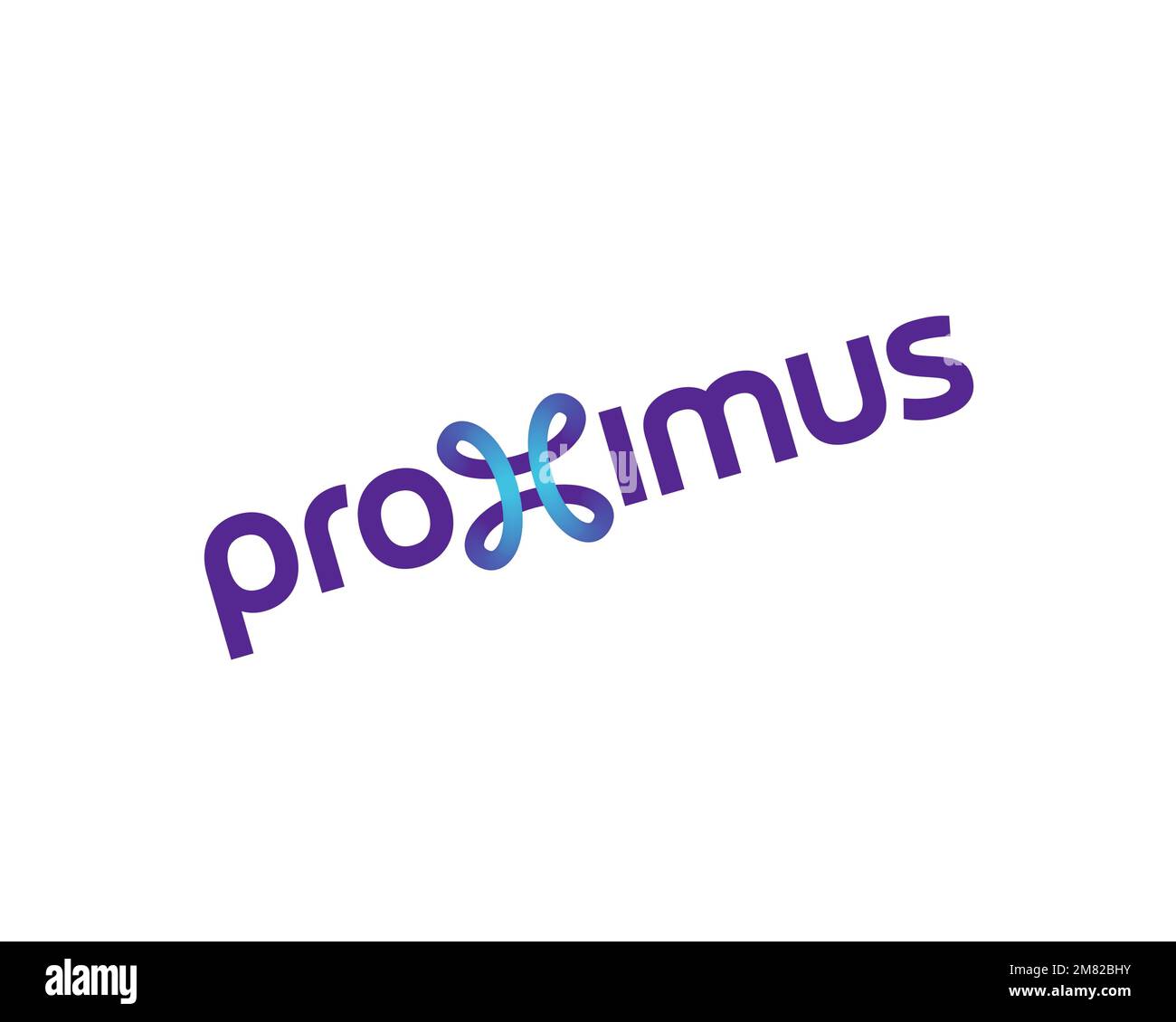 Proximus, rotated logo, white background Stock Photo - Alamy