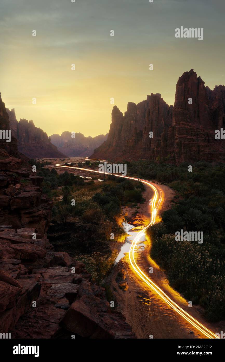 Wadi al Disah Canyon in Saudi Arabia taken in January 2022 Stock Photo ...