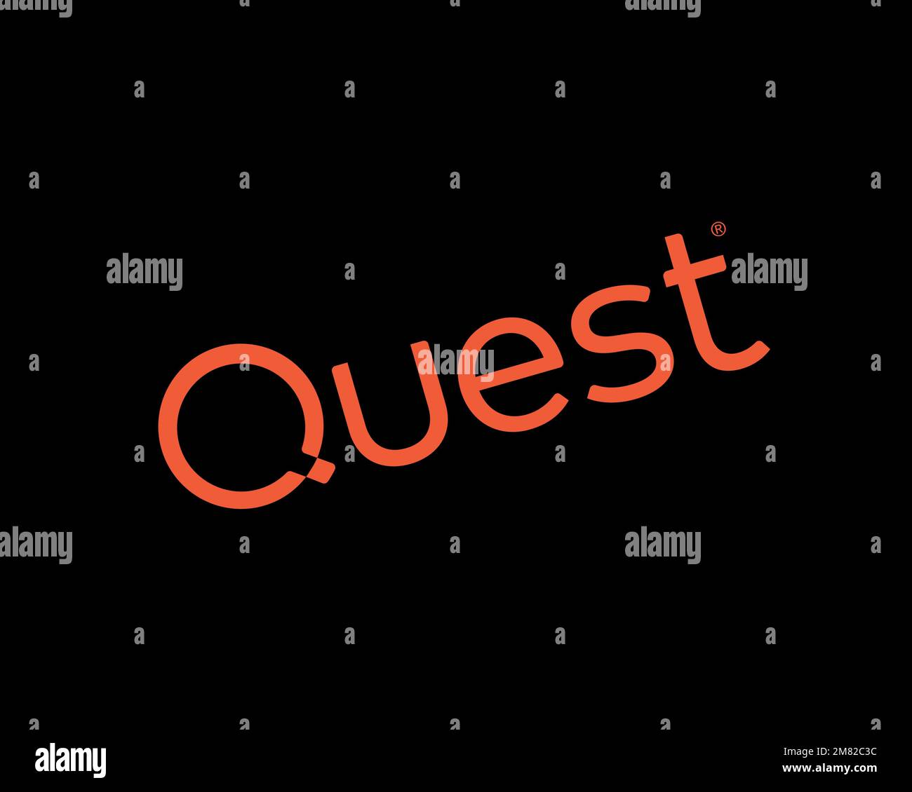 Quest Software, rotated logo, black background Stock Photo - Alamy