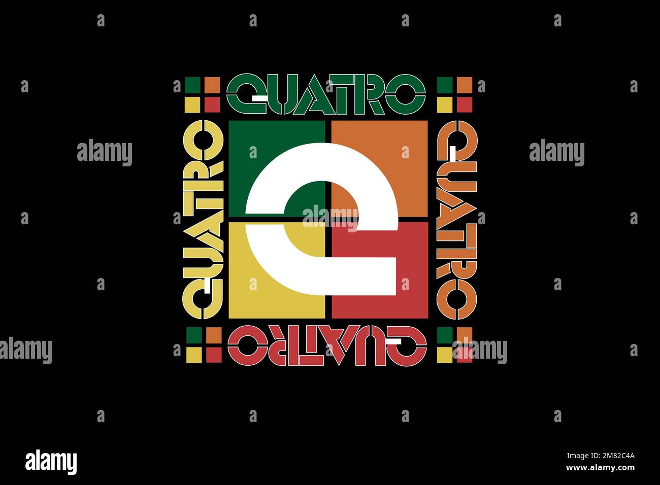 Quatro drinks company, logo, black background Stock Photo - Alamy