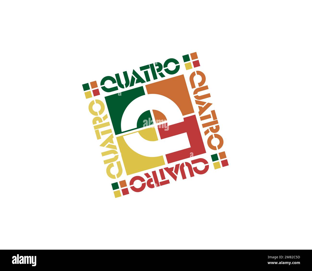 Quatro drinks company, rotated logo, white background Stock Photo - Alamy