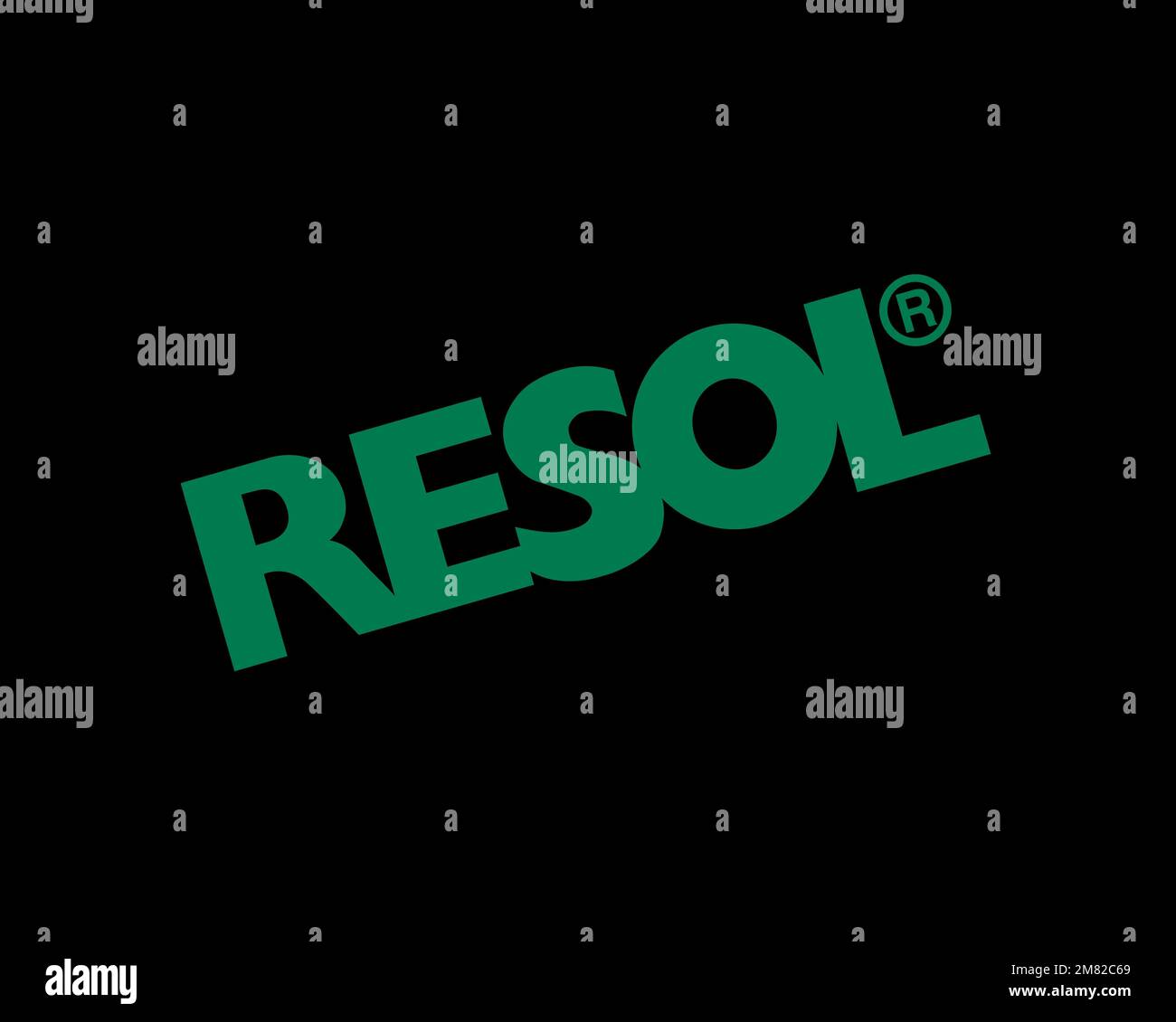 RESOL, rotated logo, black background Stock Photo - Alamy
