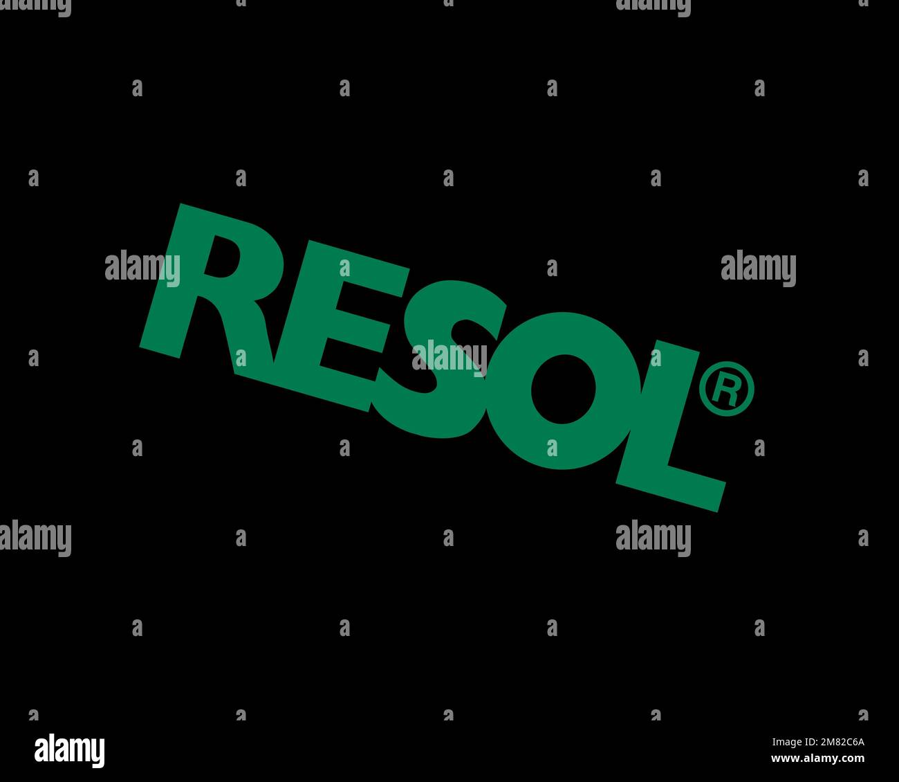 RESOL, rotated logo, black background B Stock Photo - Alamy