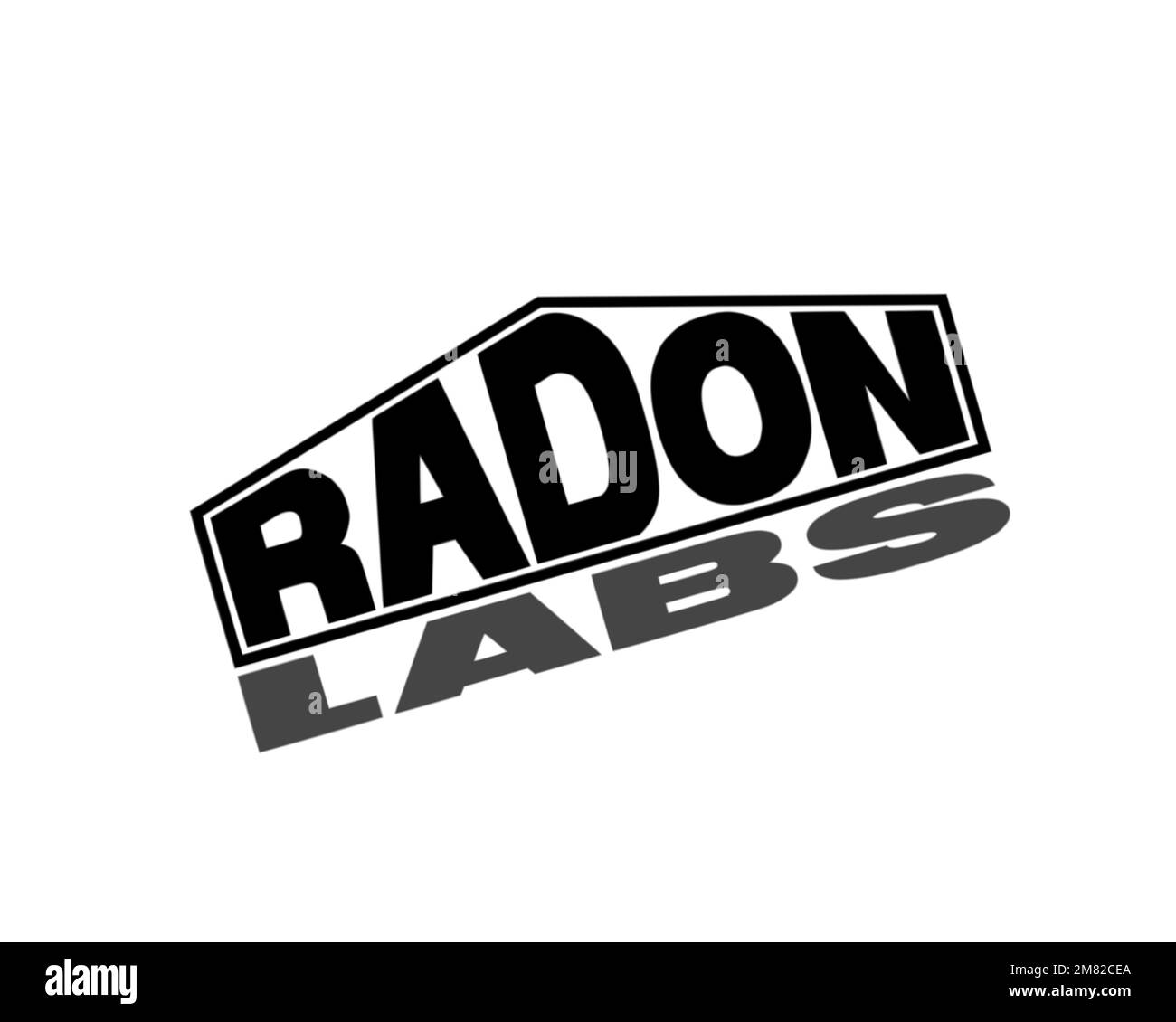 Radon Labs, rotated logo, white background Stock Photo - Alamy
