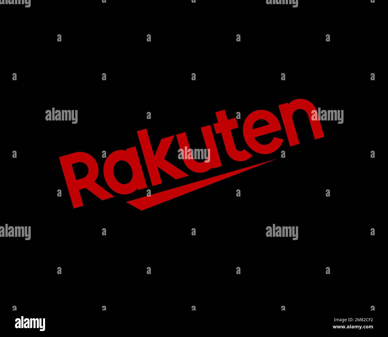 Rakuten, rotated logo, black background Stock Photo - Alamy