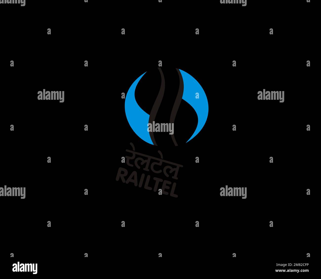 RailTel Corporation of India, rotated logo, black background B Stock ...