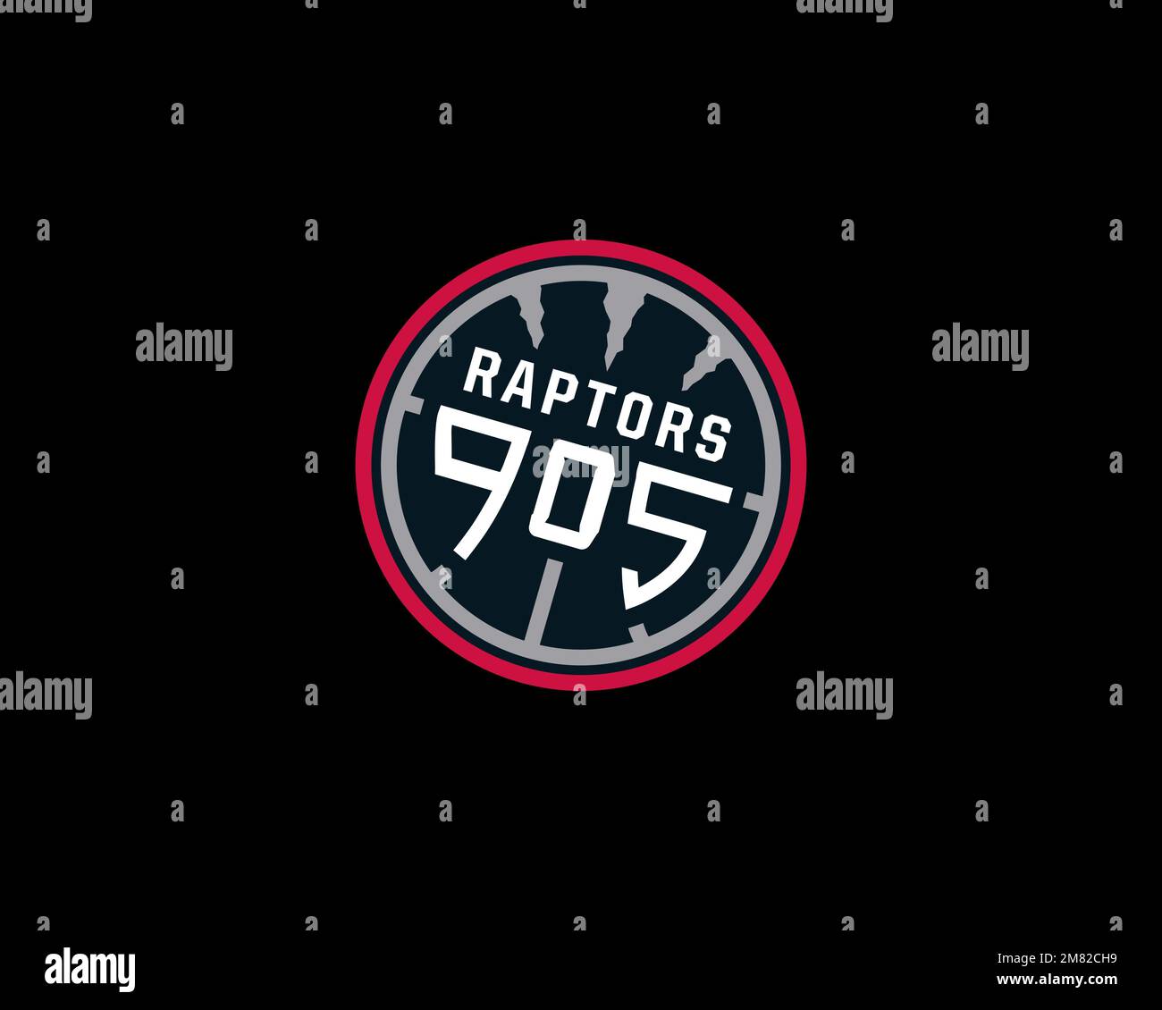 Raptors 905, rotated logo, black background B Stock Photo - Alamy