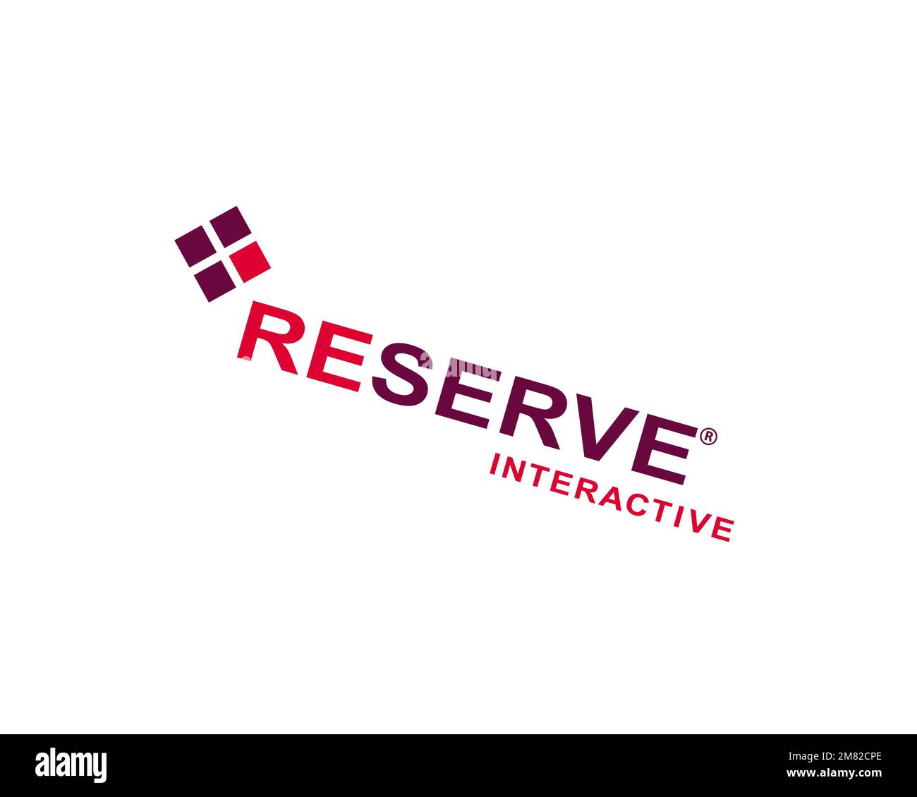 ReServe Interactive, rotated logo, white background B Stock Photo - Alamy