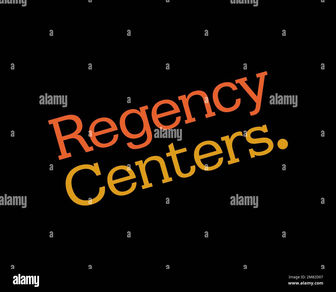 Regency Centers, rotated logo, black background Stock Photo - Alamy