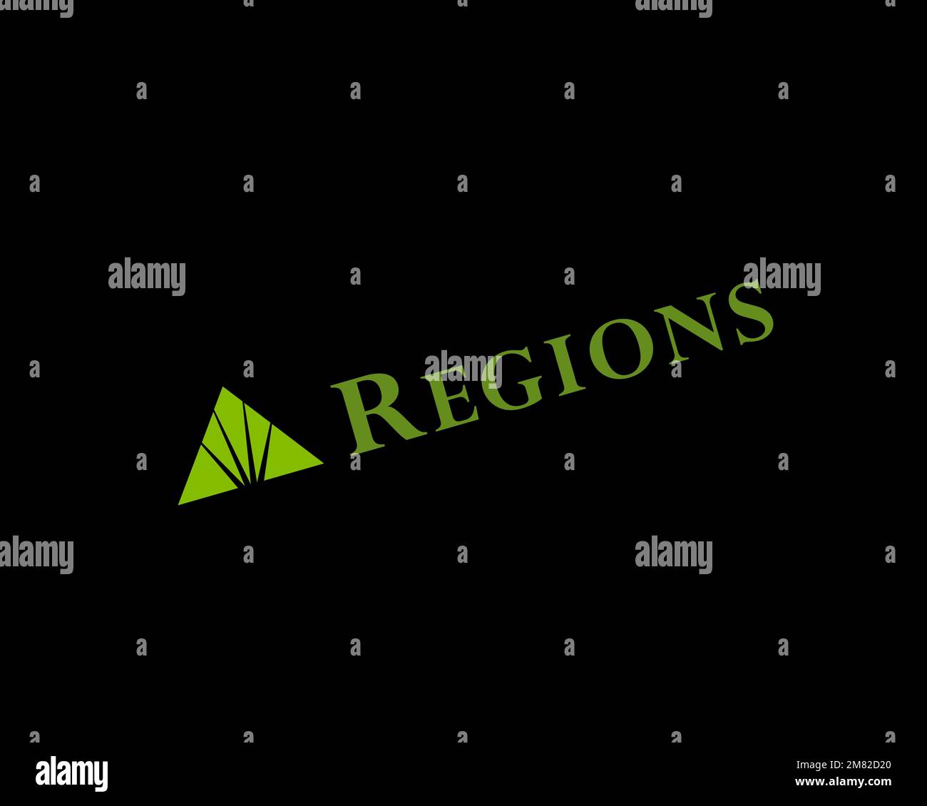 Regions Financial Corporation, rotated logo, black background Stock ...