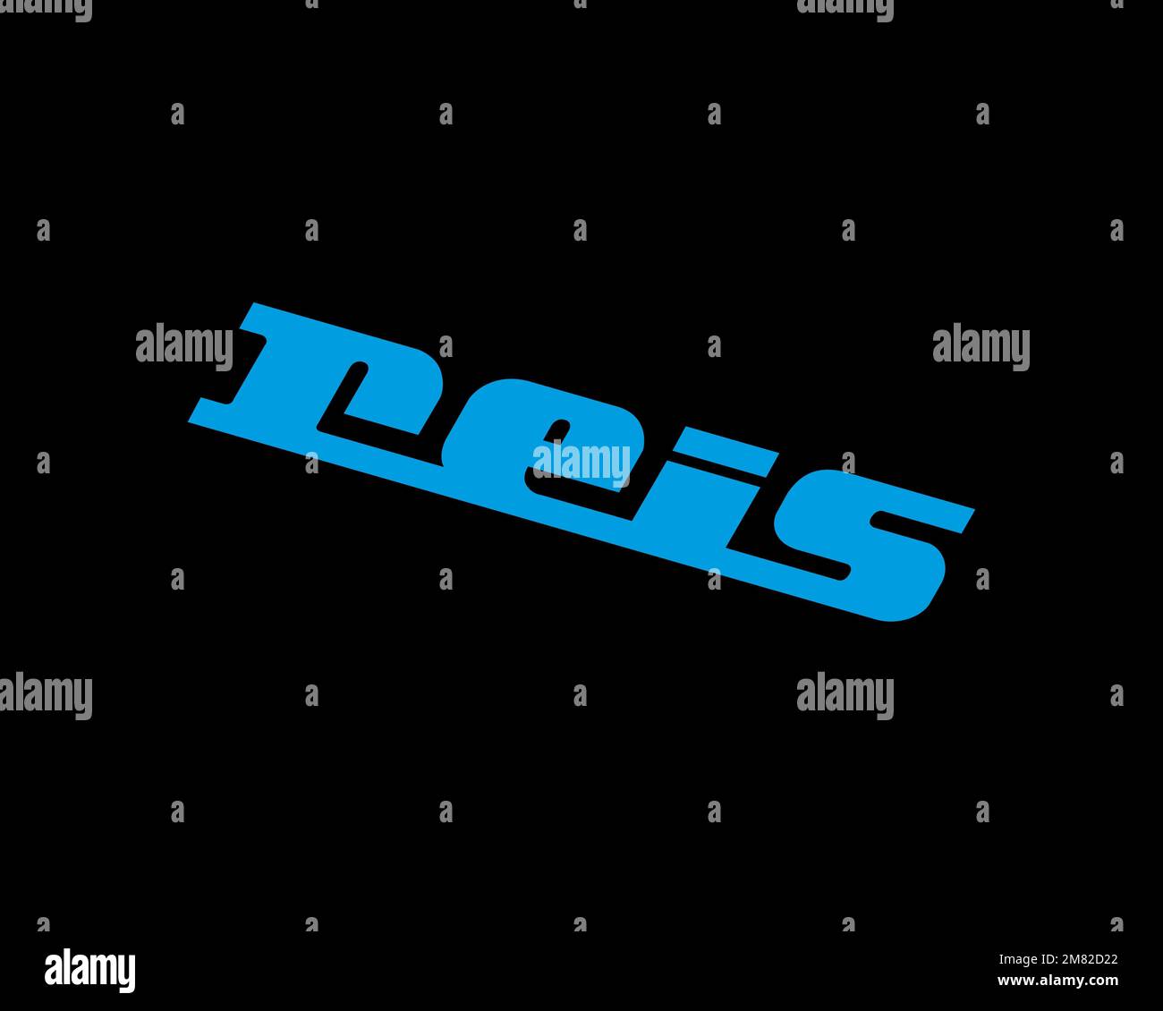 Reis Robotics, rotated logo, black background B Stock Photo - Alamy