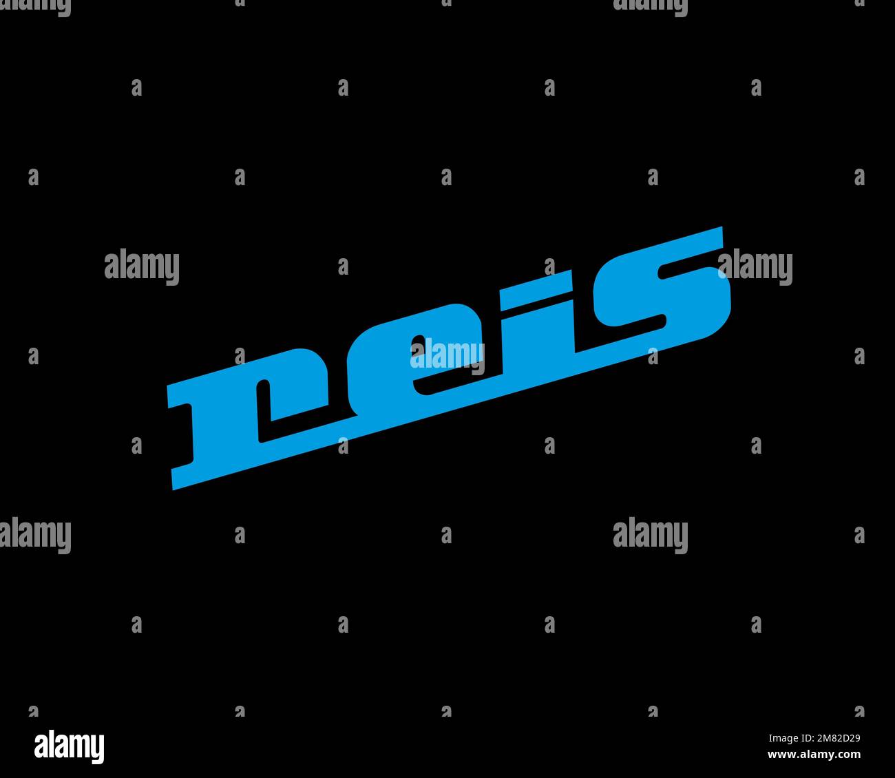 Reis Robotics, rotated logo, black background Stock Photo - Alamy