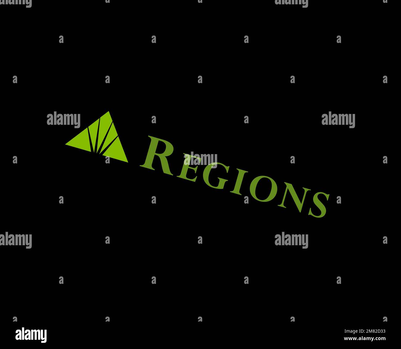 Regions Financial Corporation, rotated logo, black background B Stock ...