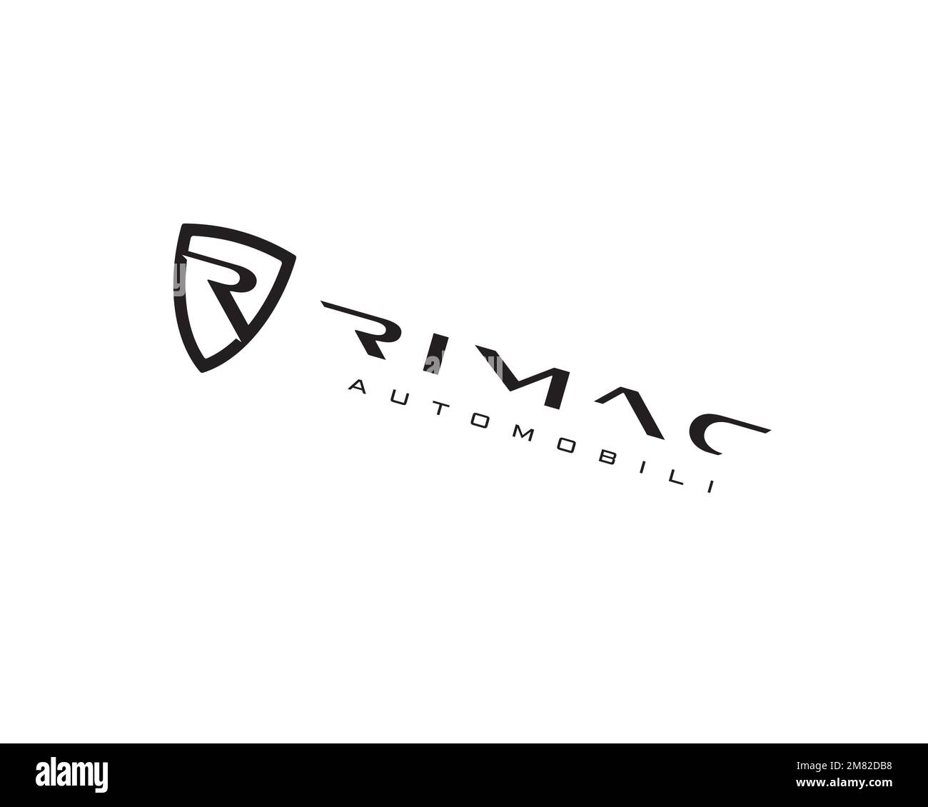 Rimac Automobili, rotated logo, white background B Stock Photo - Alamy