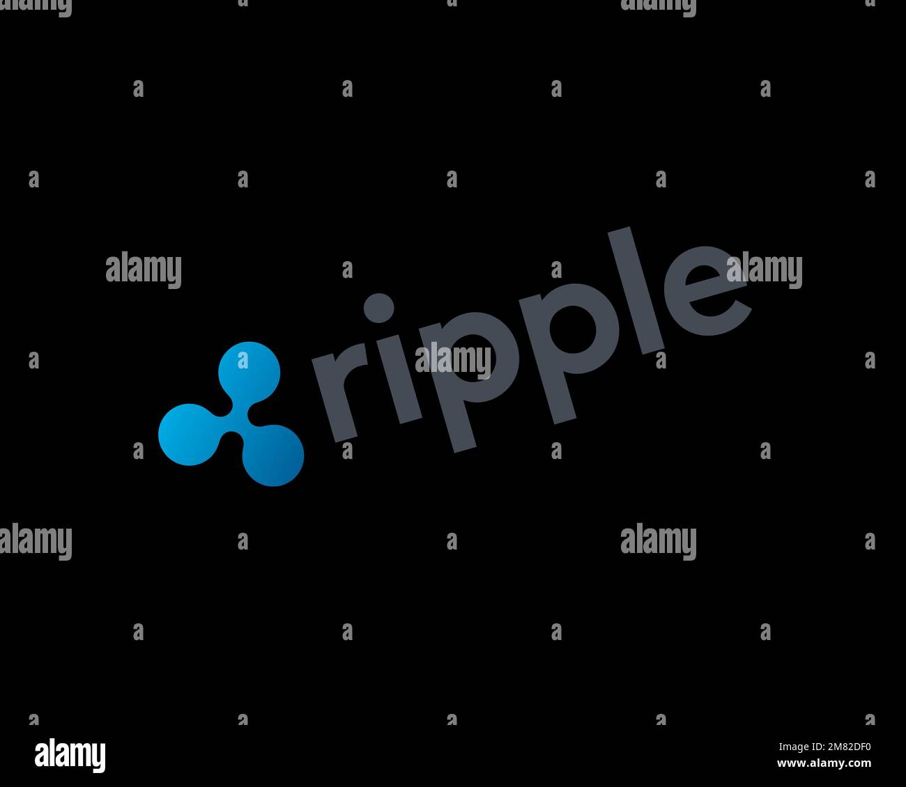 Ripple payment protocol, rotated logo, black background Stock Photo - Alamy