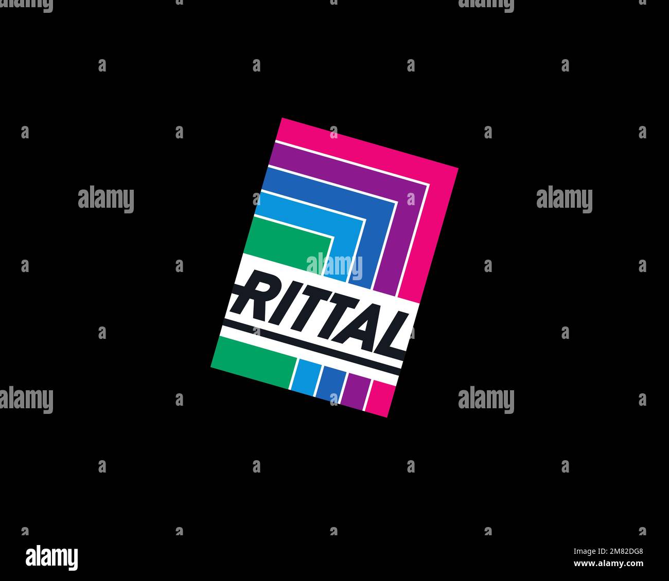 Rittal, rotated logo, black background B Stock Photo - Alamy