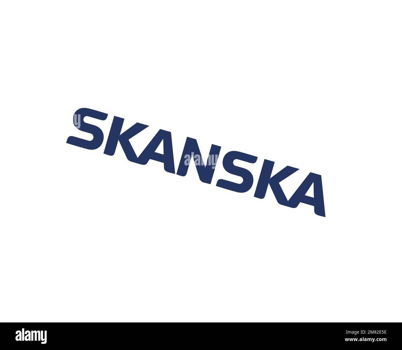 Skanska, rotated logo, white background B Stock Photo - Alamy