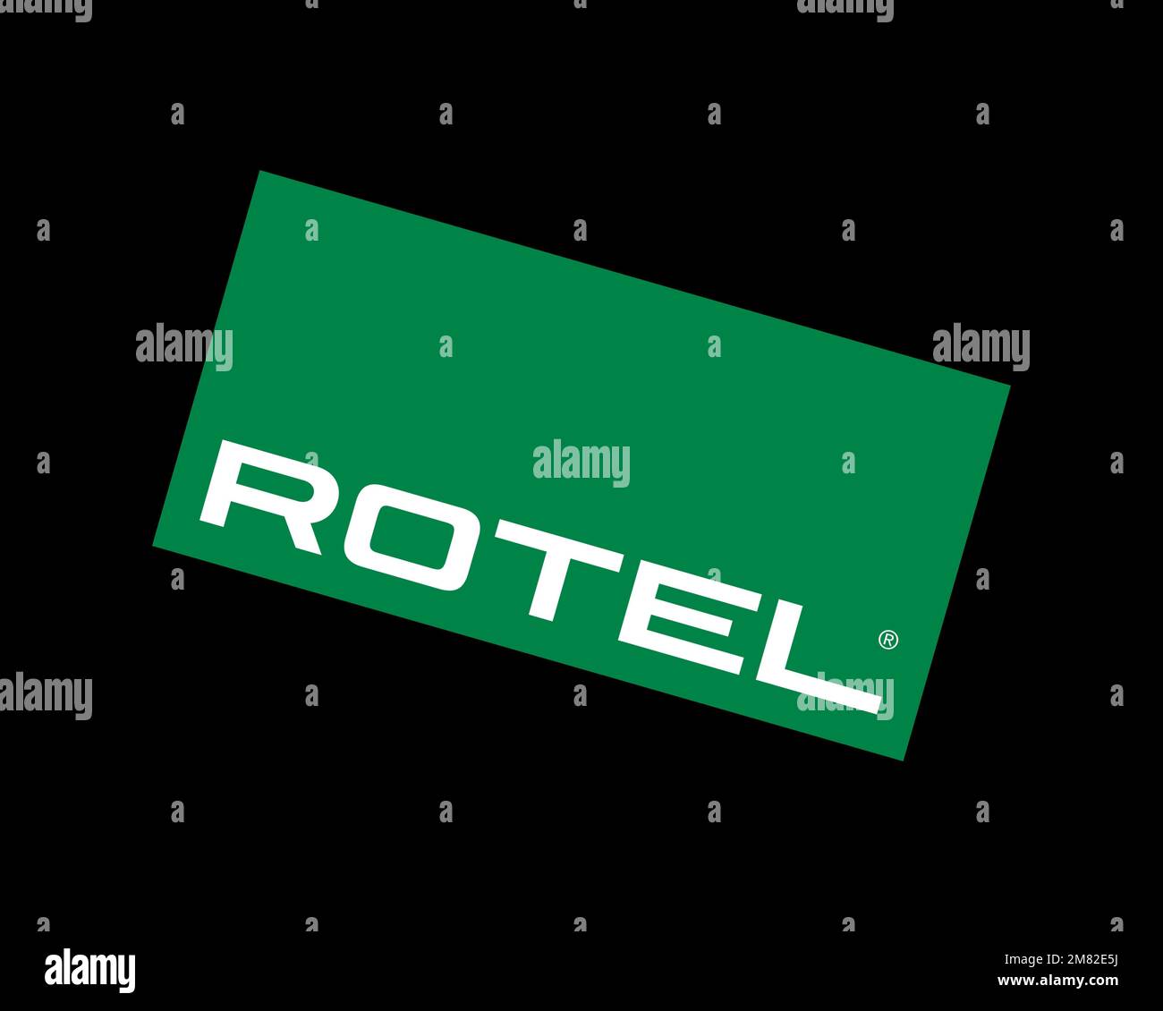 Rotel, rotated logo, black background B Stock Photo - Alamy