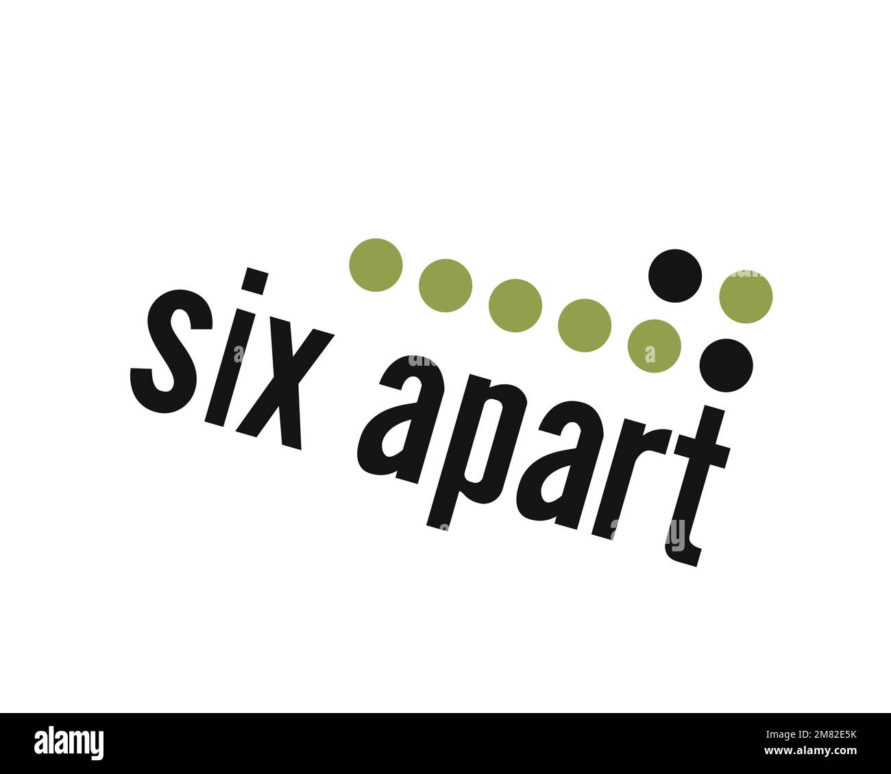 Six Apart, rotated logo, white background B Stock Photo - Alamy