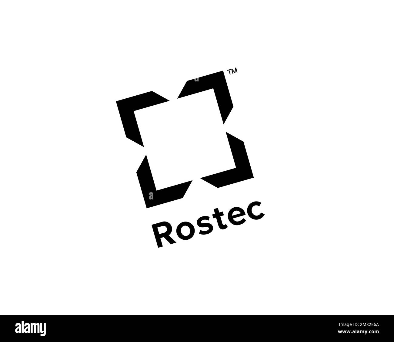Rostec, rotated logo, white background Stock Photo - Alamy