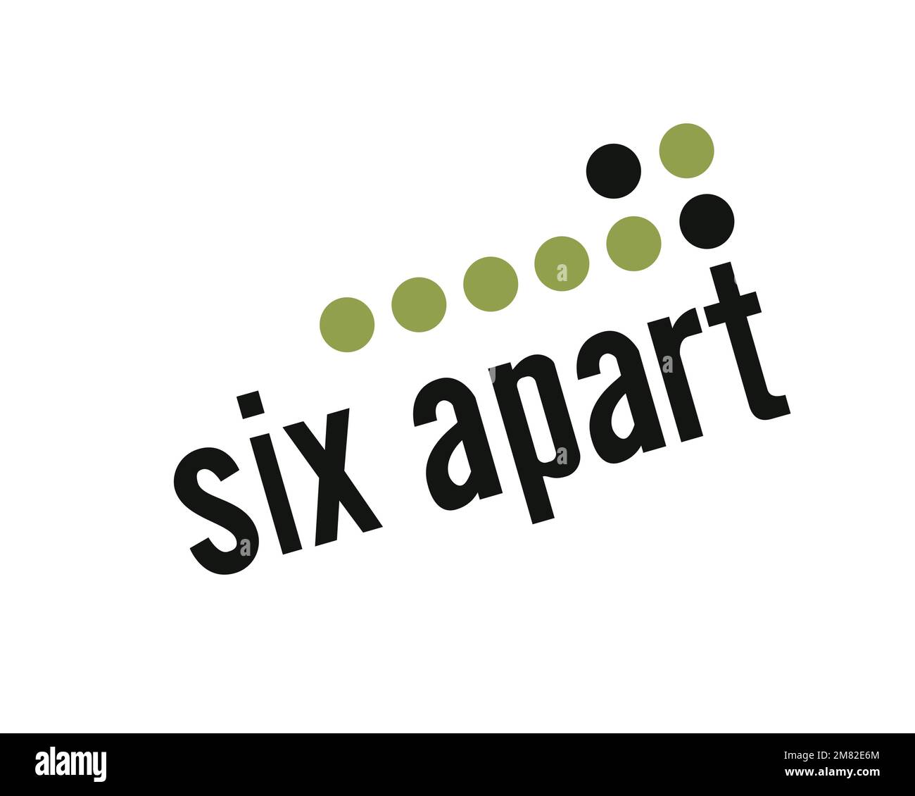 Six Apart, rotated logo, white background Stock Photo - Alamy
