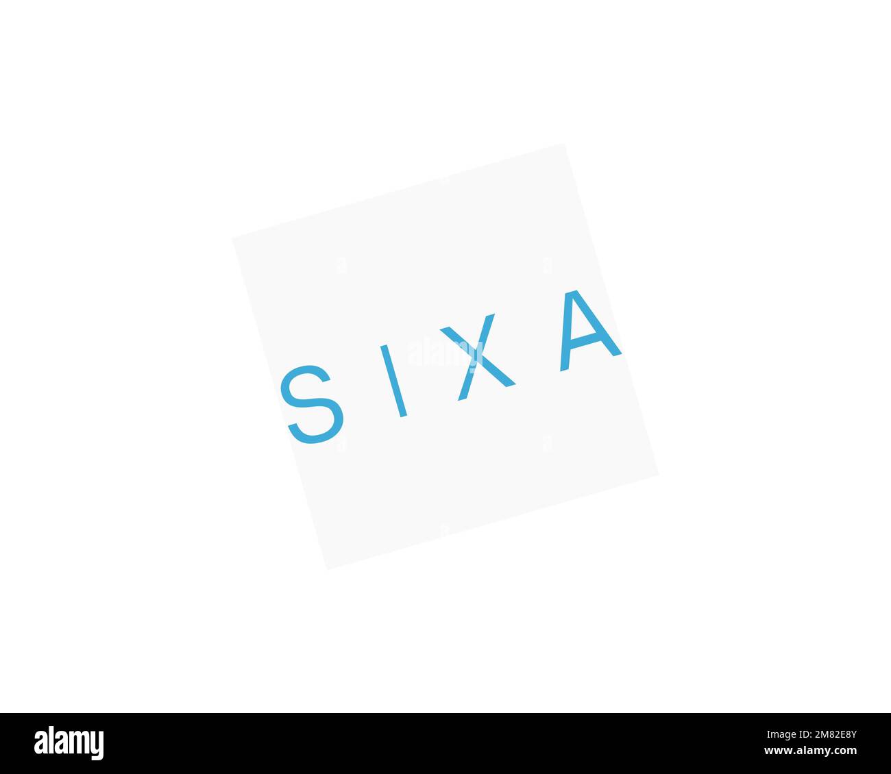 Sixa, rotated logo, white background Stock Photo - Alamy