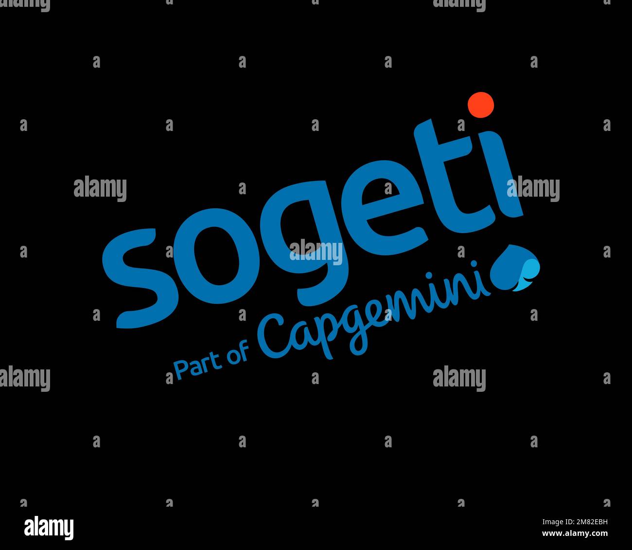 Sogeti, rotated logo, black background Stock Photo - Alamy