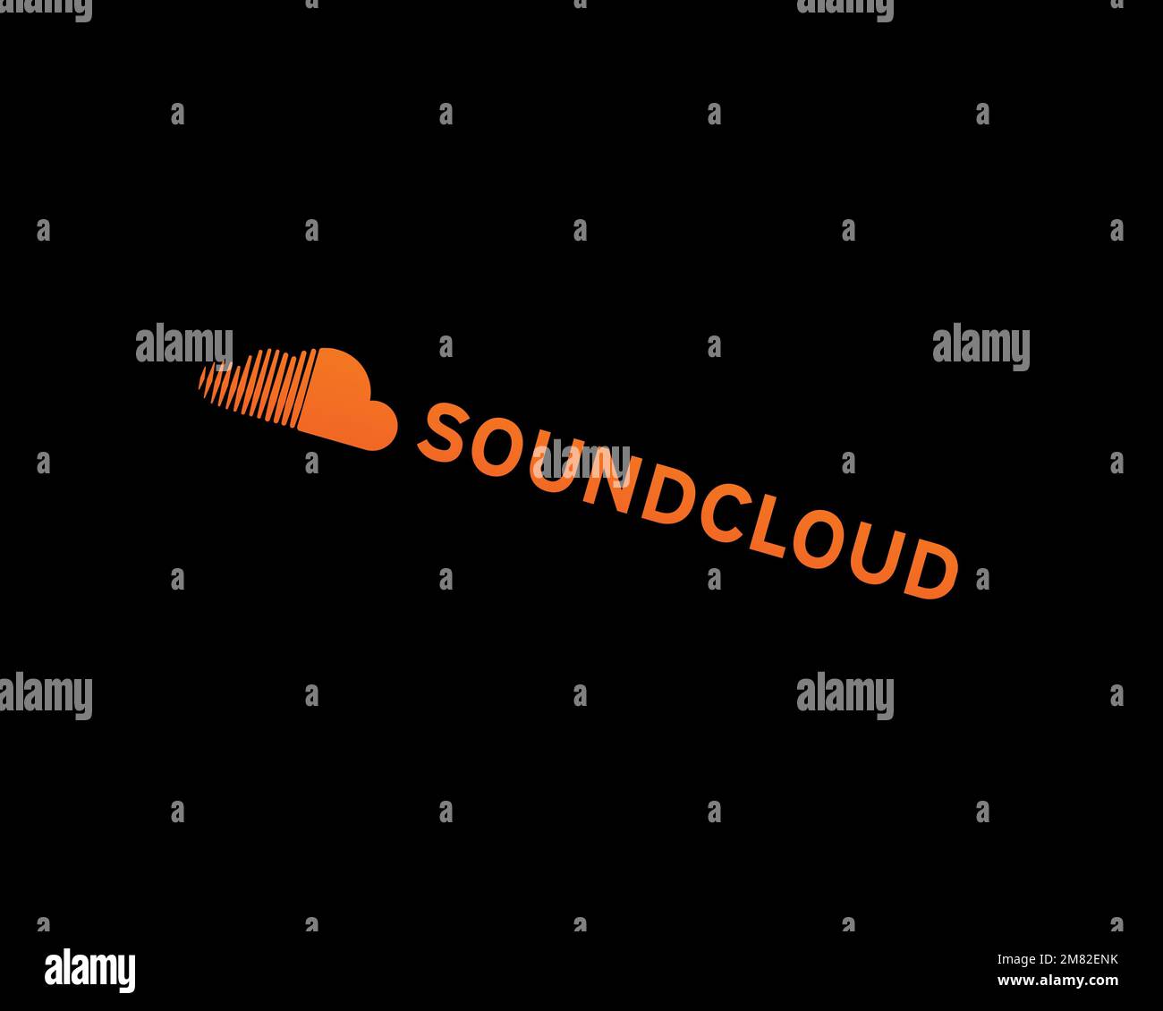 SoundCloud, rotated logo, black background B Stock Photo - Alamy