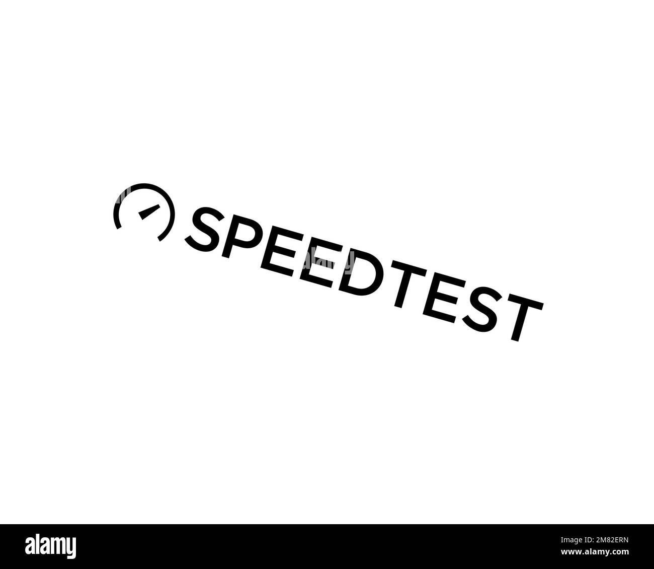 Speedtest. net, rotated logo, white background B Stock Photo - Alamy
