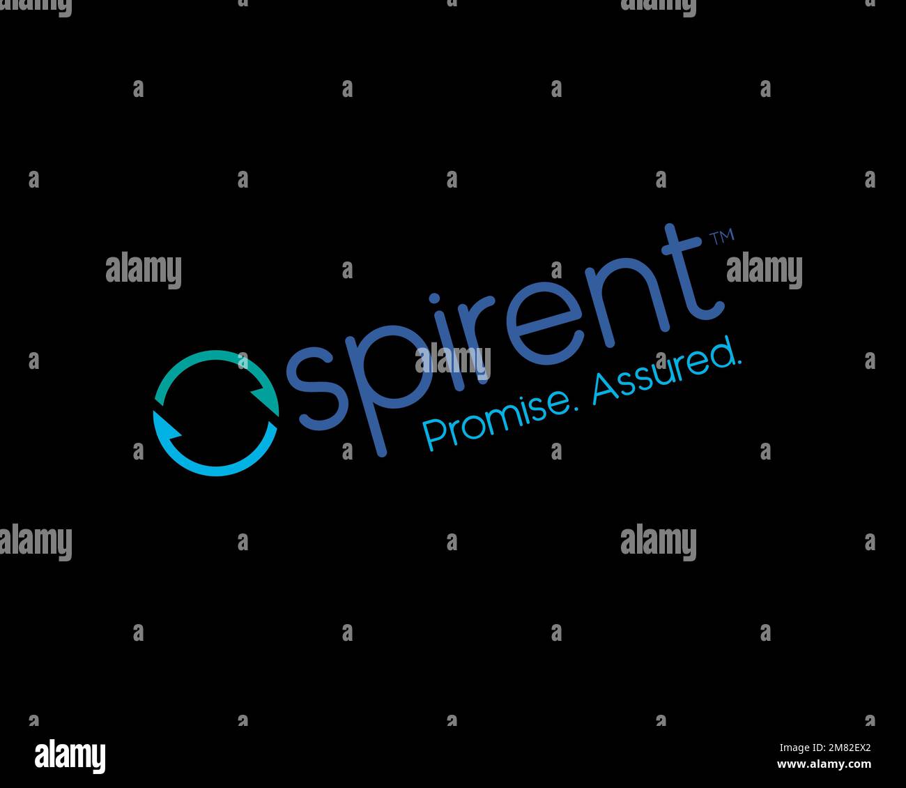 Spirent, rotated logo, black background Stock Photo - Alamy