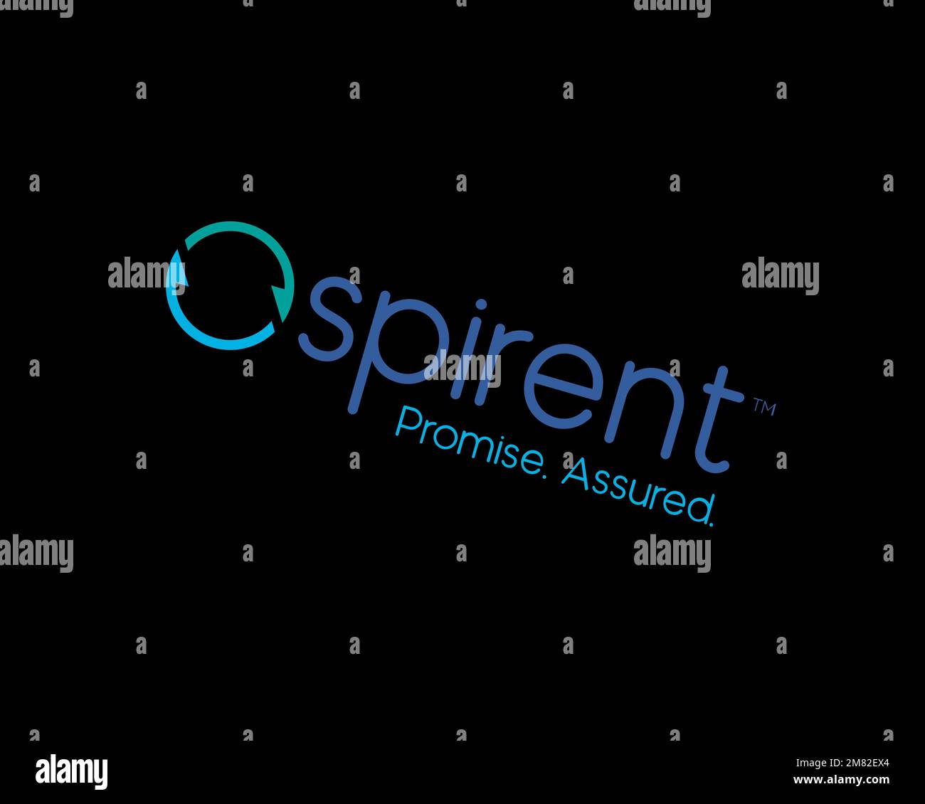 Spirent, rotated logo, black background B Stock Photo - Alamy