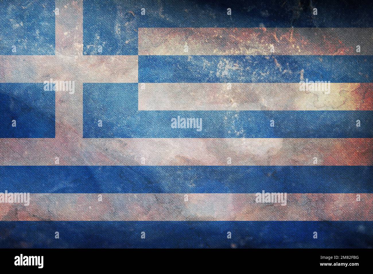retro flag of Hellenic peoples Greeks with grunge texture. flag ...