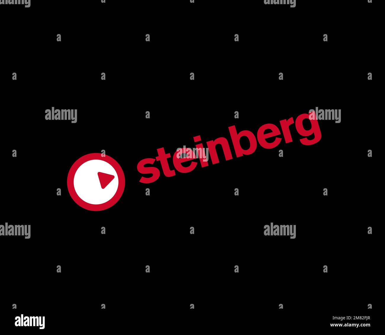 Steinberg, rotated logo, black background Stock Photo - Alamy