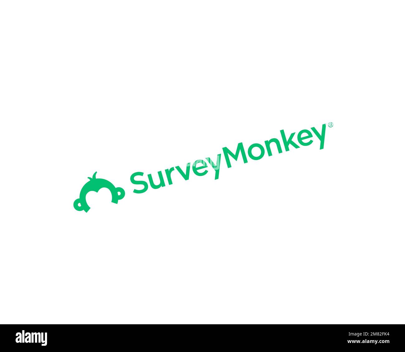 SurveyMonkey, rotated logo, white background Stock Photo - Alamy