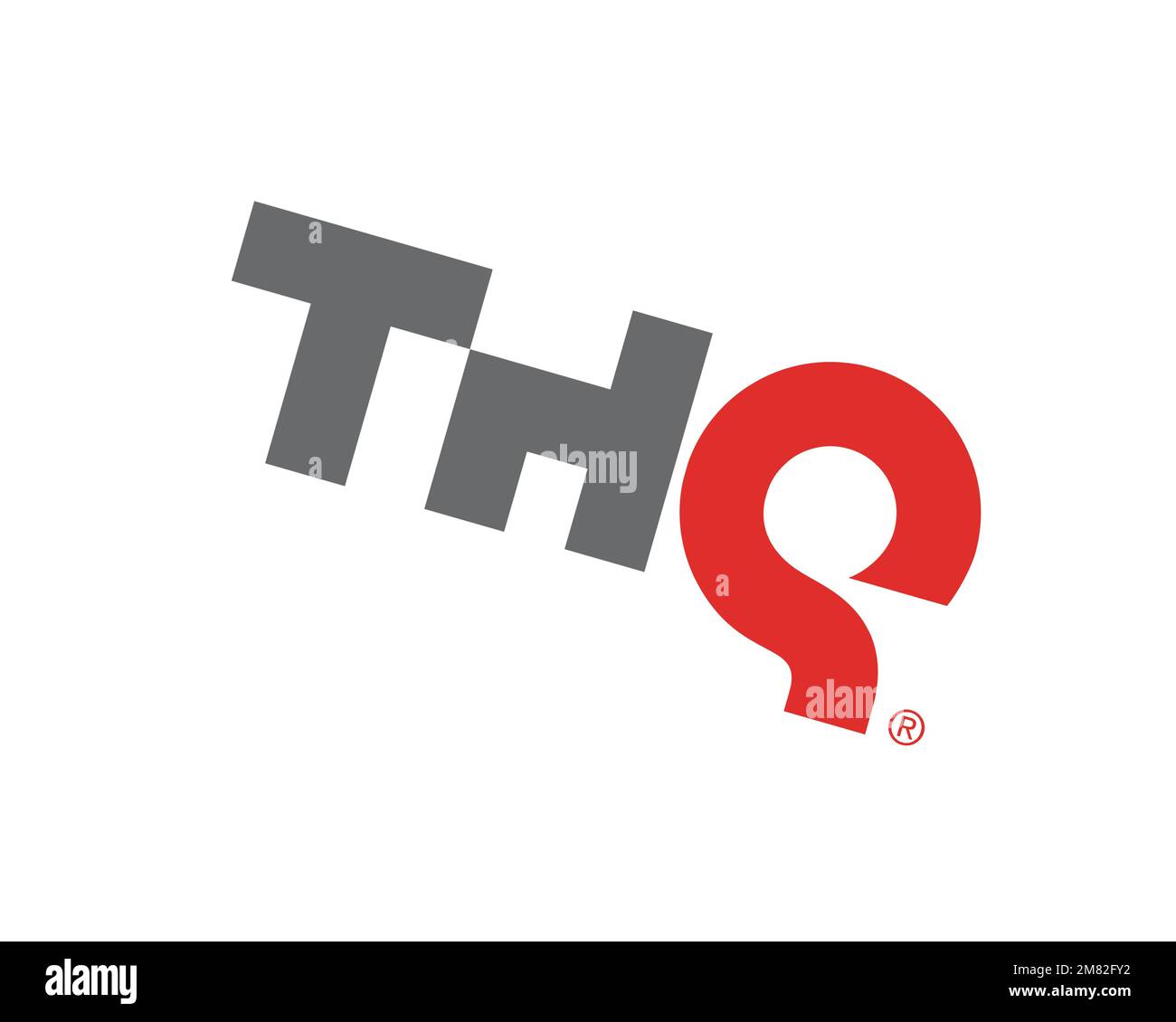 THQ, rotated logo, white background B Stock Photo - Alamy