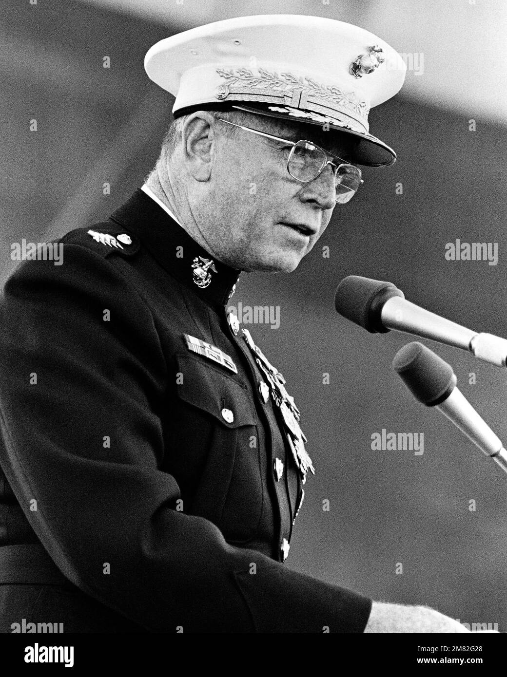 General P. X. Kelley, Commandant of the Marine Corps, delivers the ...