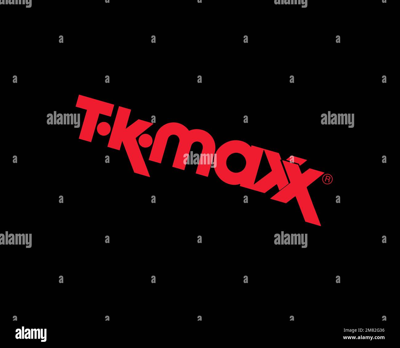 TK Maxx, rotated logo, black background B Stock Photo - Alamy