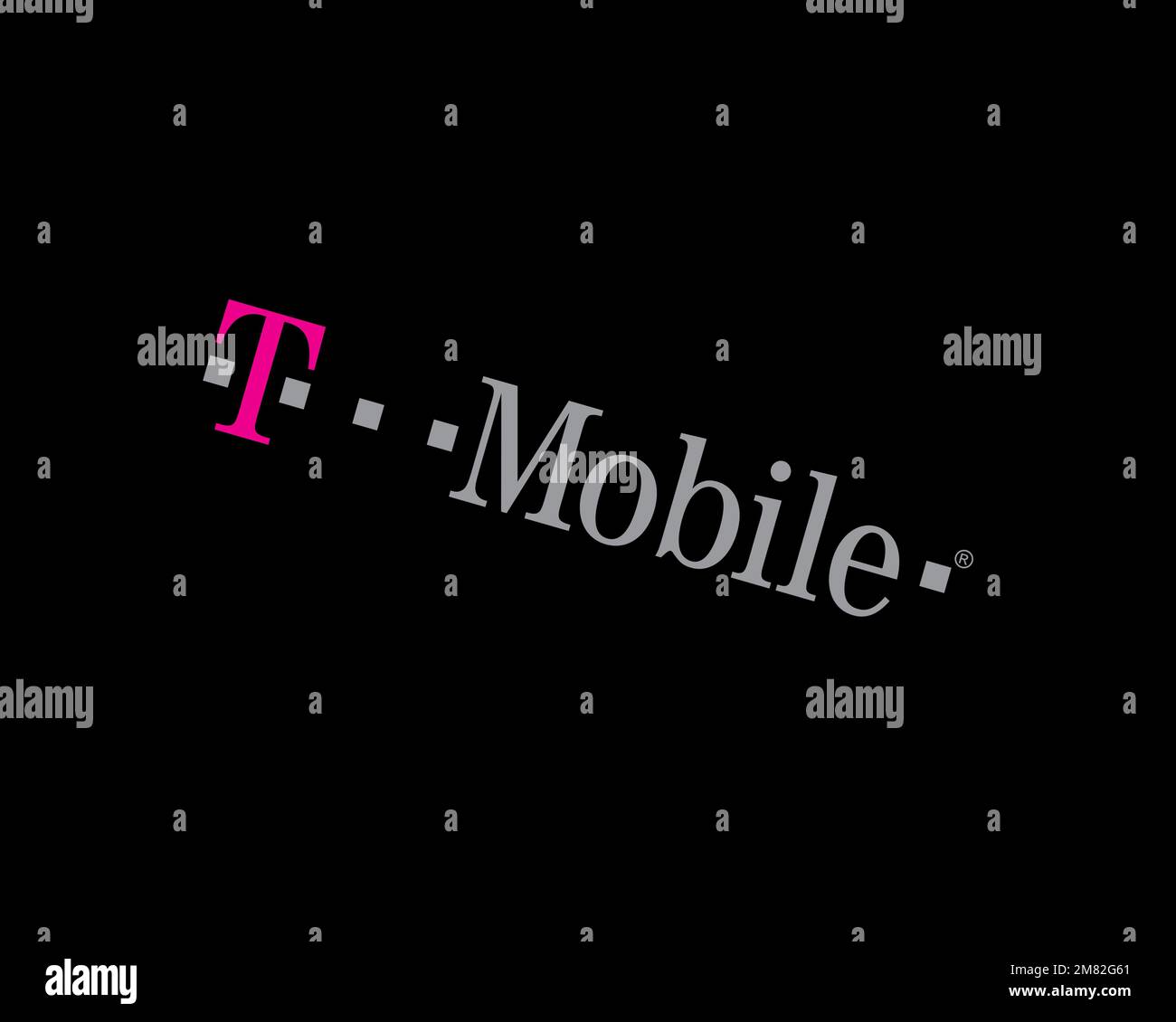 T Mobile UK, rotated logo, black background B Stock Photo - Alamy