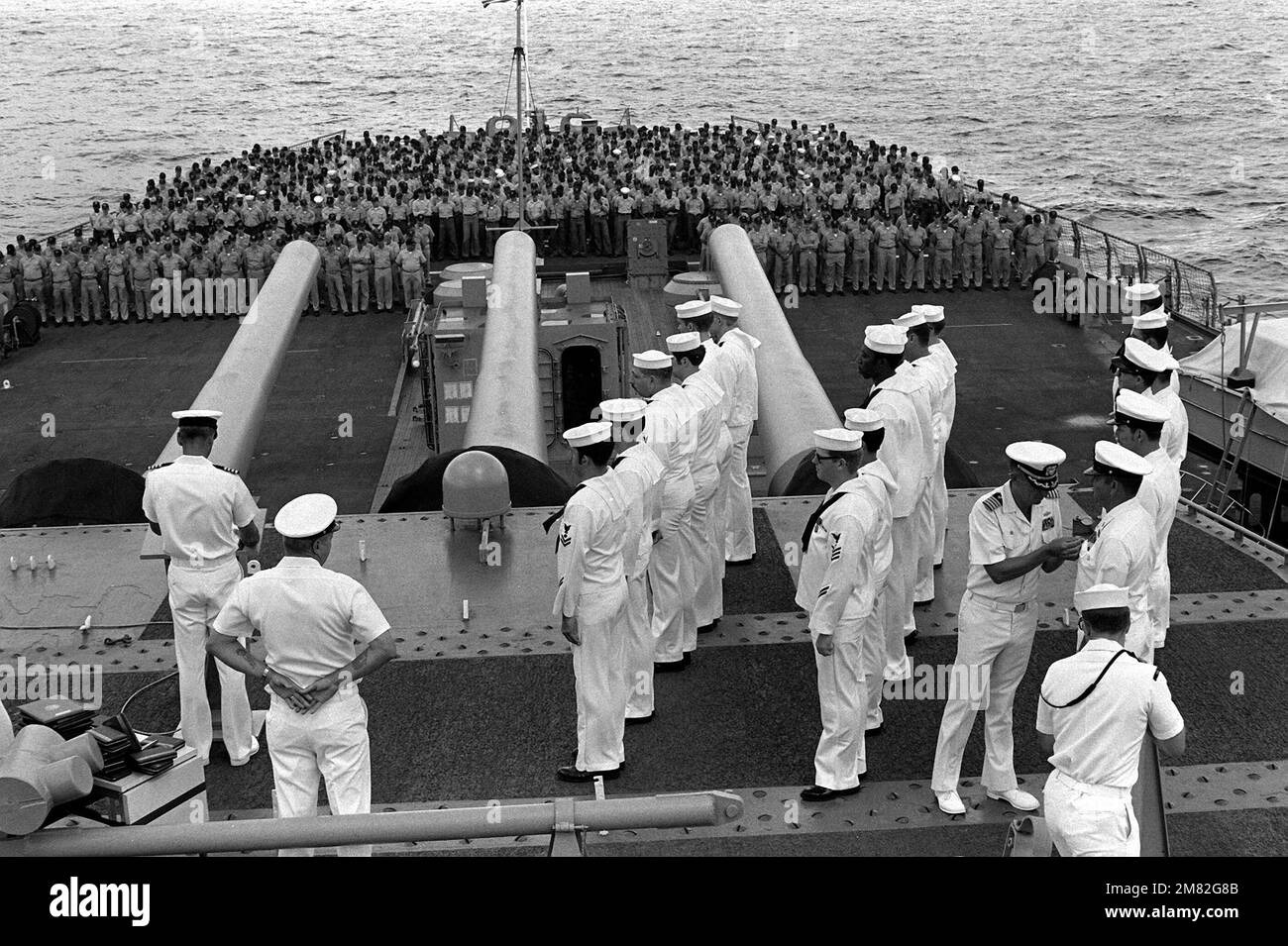 Captain Gerald E. Gnecknow, commanding officer of the battle ship USS ...