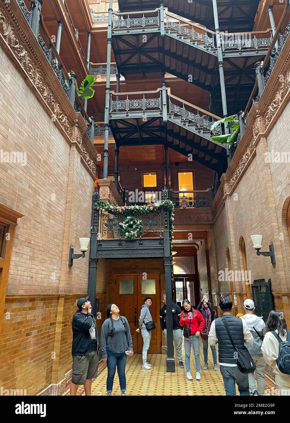 People visiting the Bradbury Building in downtown Los Angeles, CA Stock ...