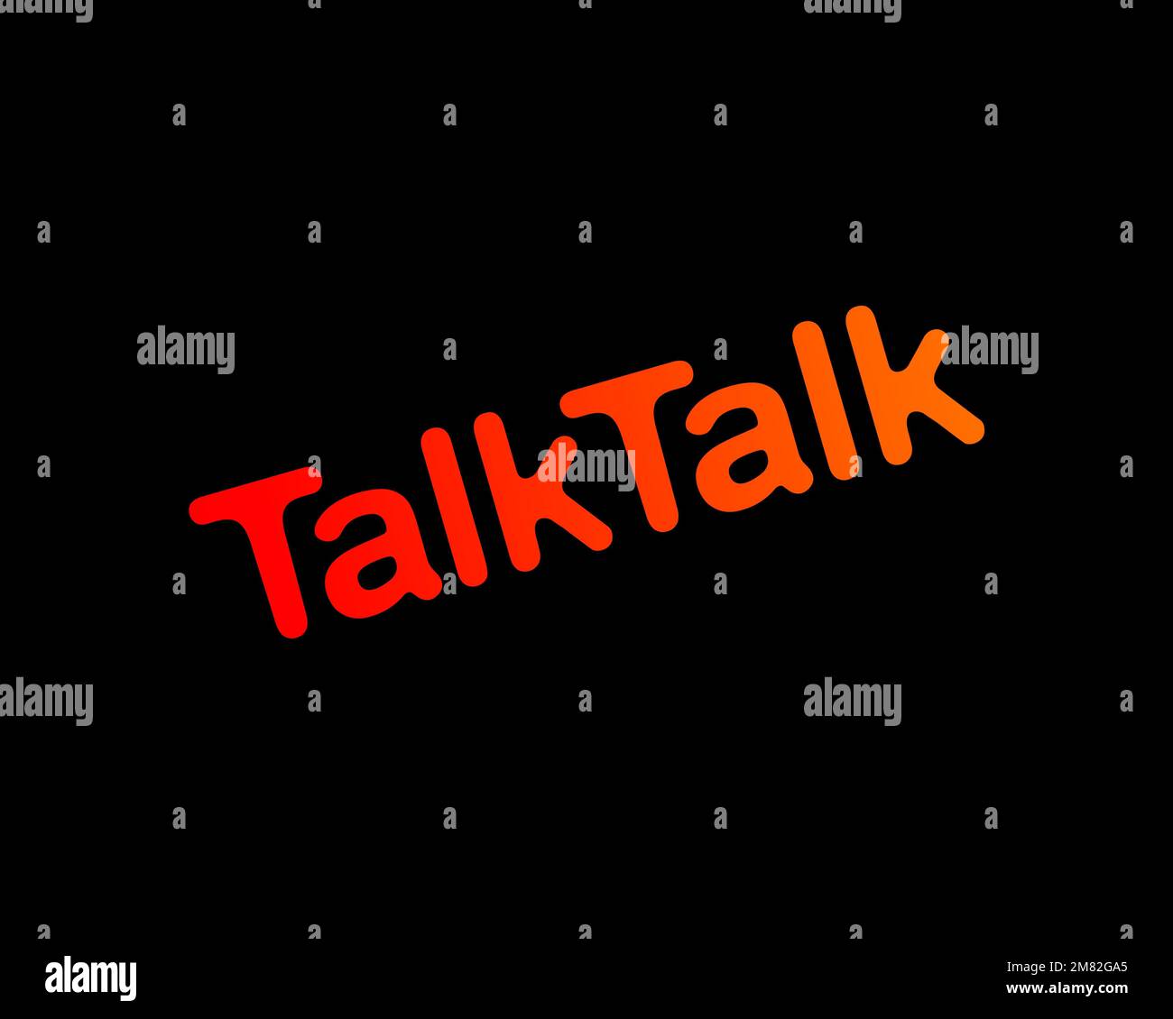TalkTalk TV, rotated logo, black background Stock Photo - Alamy