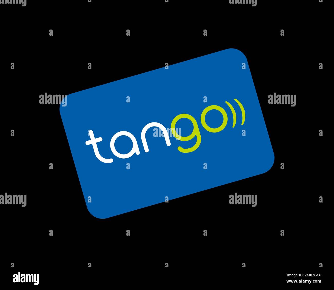 Tango telecom, rotated logo, black background Stock Photo - Alamy